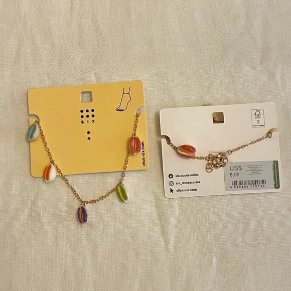SIX | Jewelry | Six Shell Ankle Bracelet | Poshmark